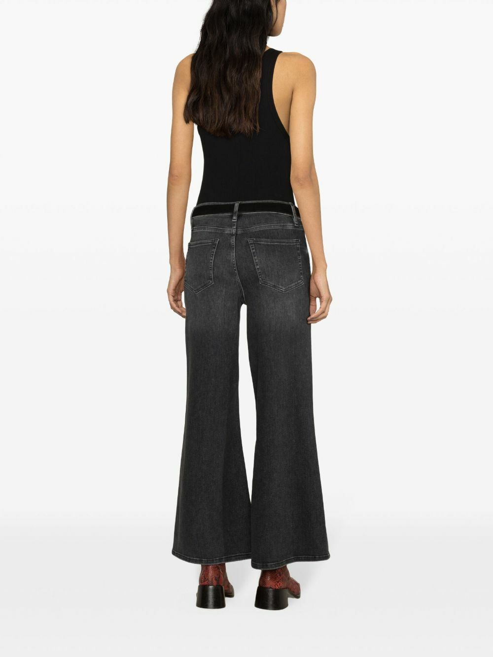 FRAME Black Le Palazzo Wide-Leg Jeans Frame Denim