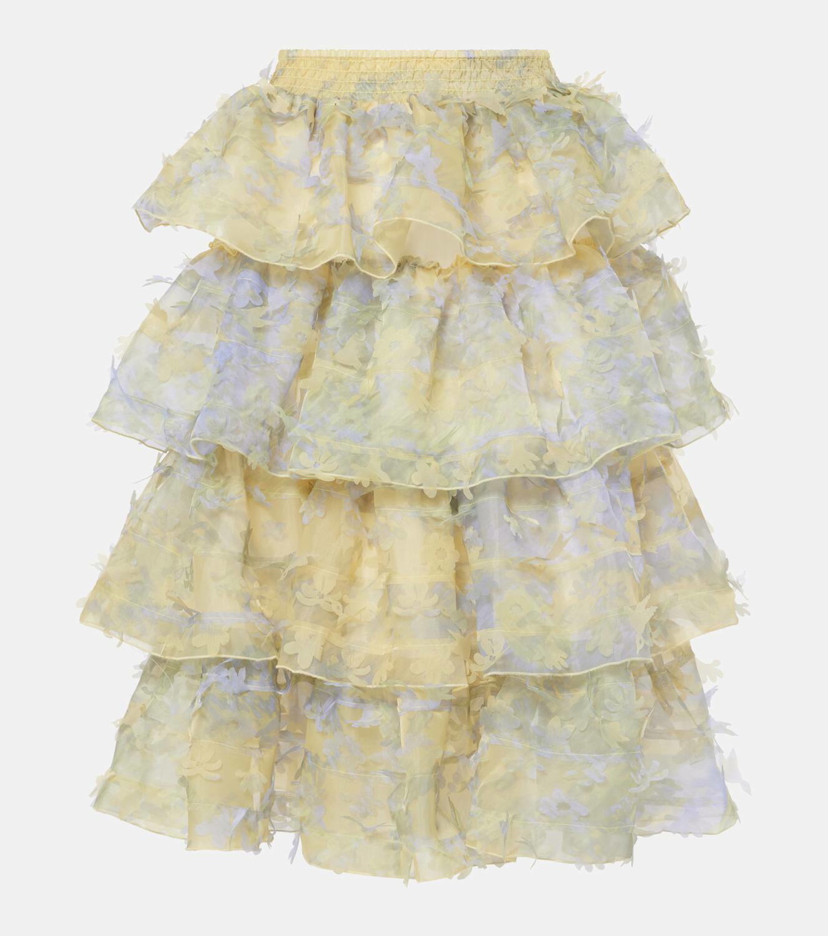 Susan Fang Ruffled appliqué midi skirt Susan Fang