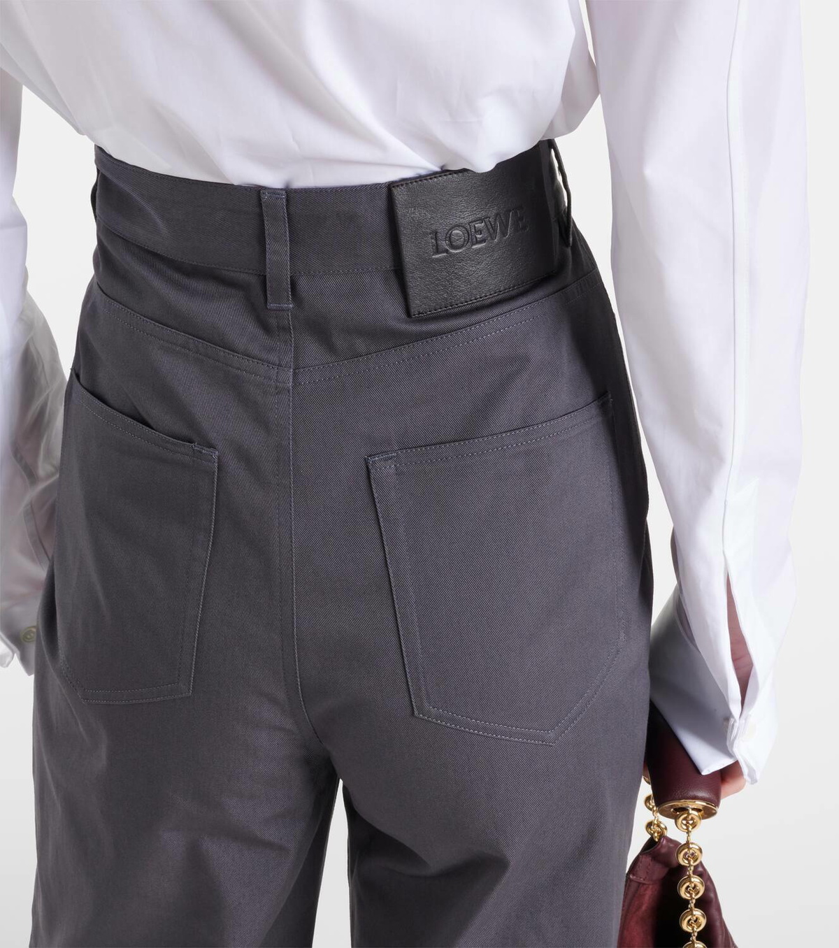 Loewe High-rise cotton wide-leg pants Loewe