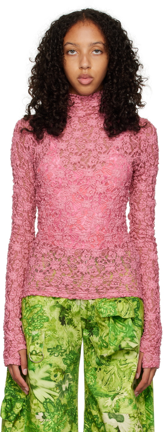 Collina Strada Pink Thumbtastic Turtleneck Collina Strada