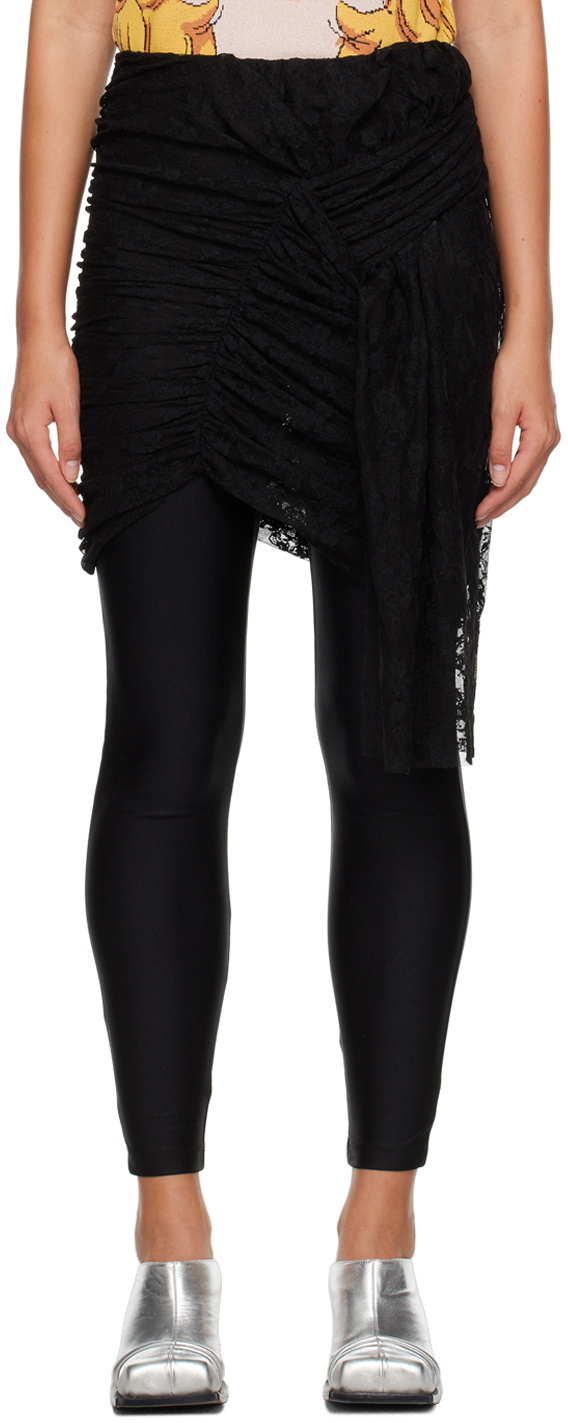 Pushbutton Black Layered Skirt Pushbutton