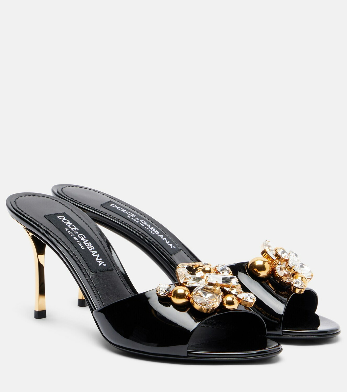 Dolce&Gabbana Embellished patent leather mules Dolce & Gabbana