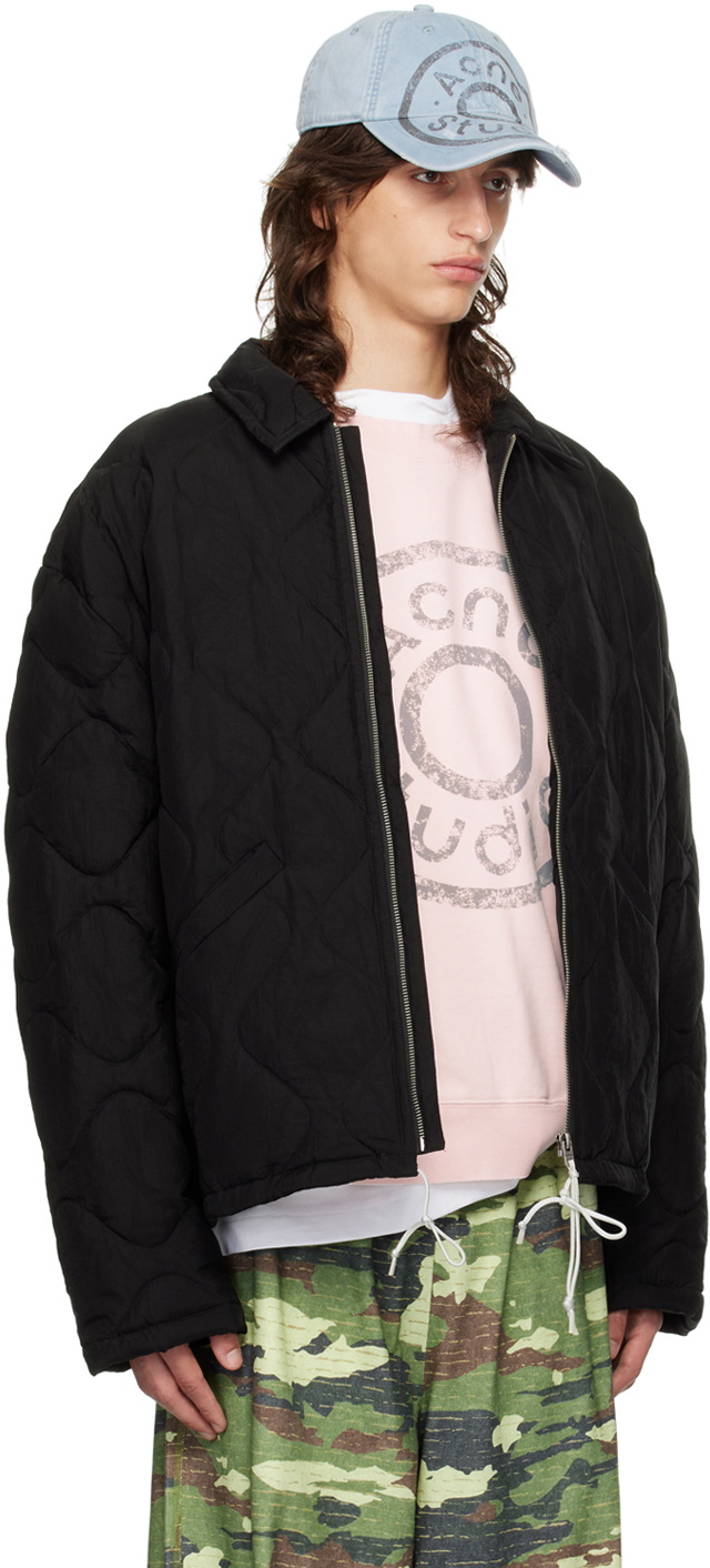 Acne Studios Black Padded Quilted Jacket Acne Studios
