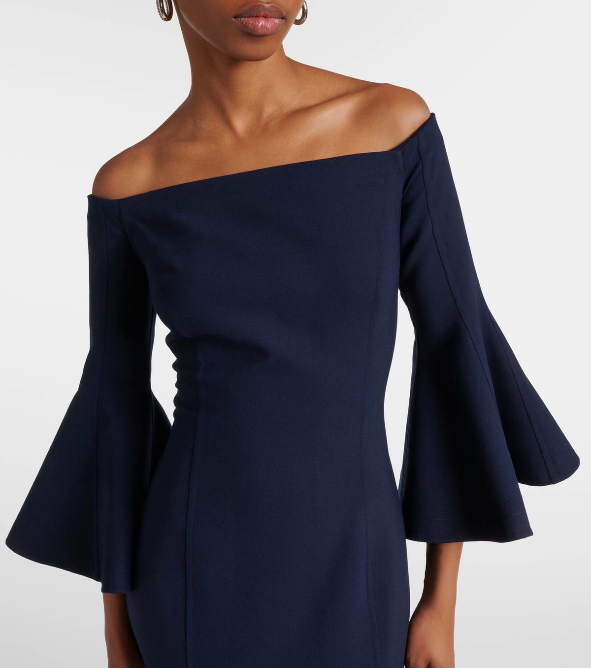 Oscar de la Renta Off-shoulder wool-blend midi dress Oscar de la Renta