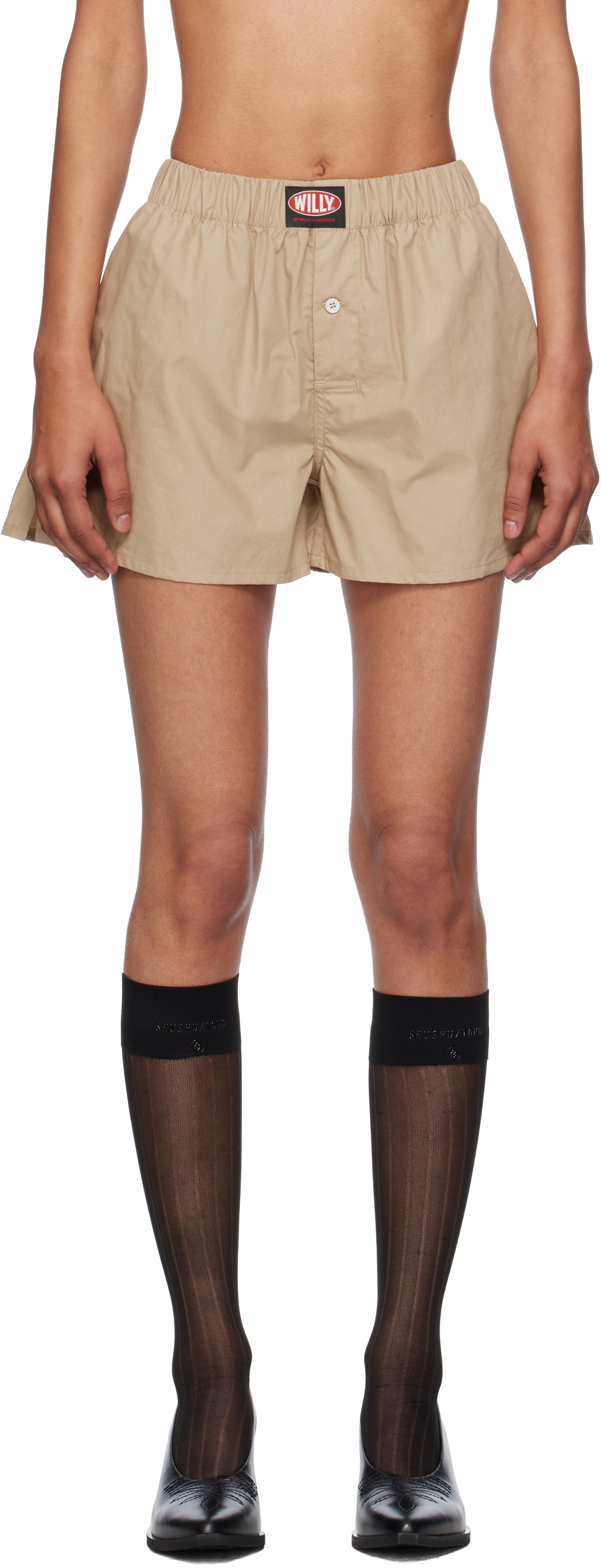 WILLY CHAVARRIA Beige 'Willy' Boxer Shorts Willy Chavarria