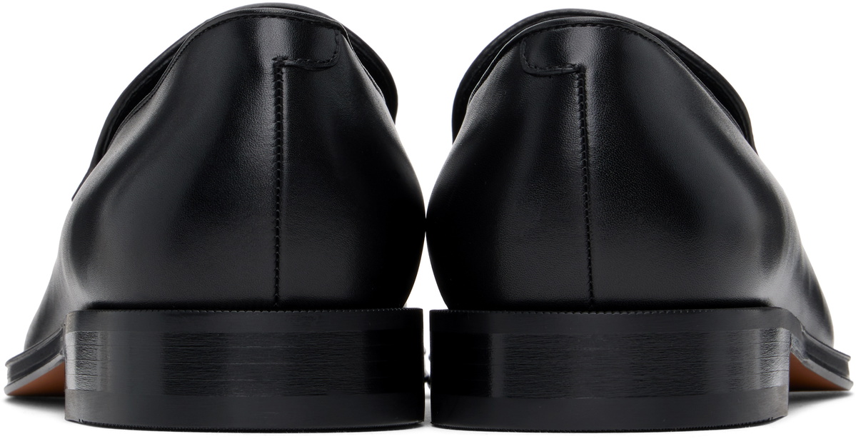 BOSS Black Leather Apron Toe Loafers BOSS