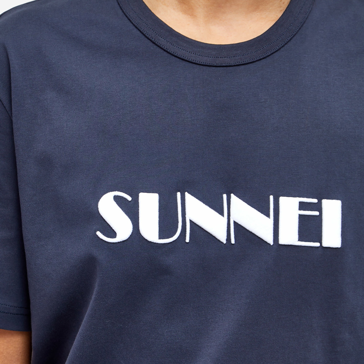 Sunnei Women's Big Logo Embroidered T-Shirt in Carbon Sunnei