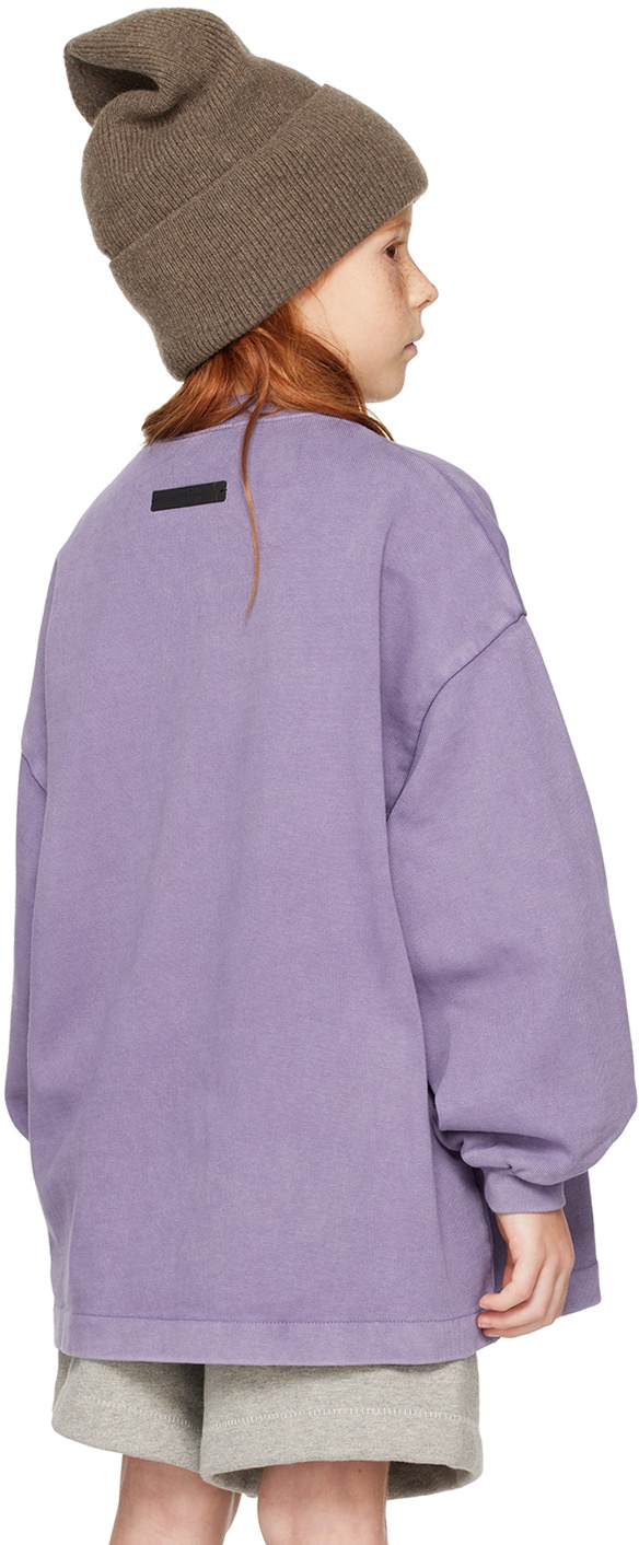 Fear of God ESSENTIALS Kids Purple Heavy Long Sleeve T-shirt Fear Of ...
