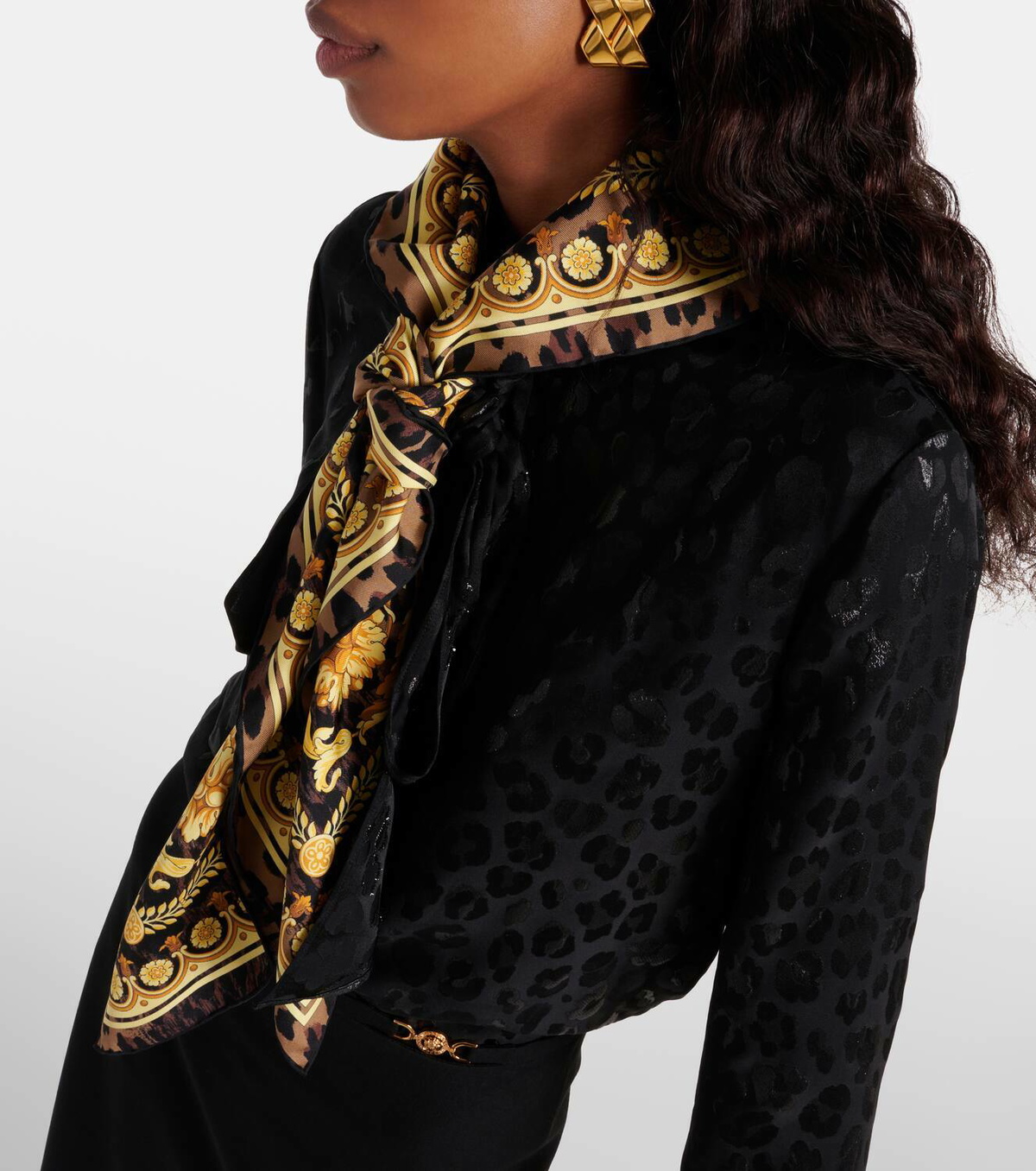 Versace Wild Barocco silk twill scarf Versace