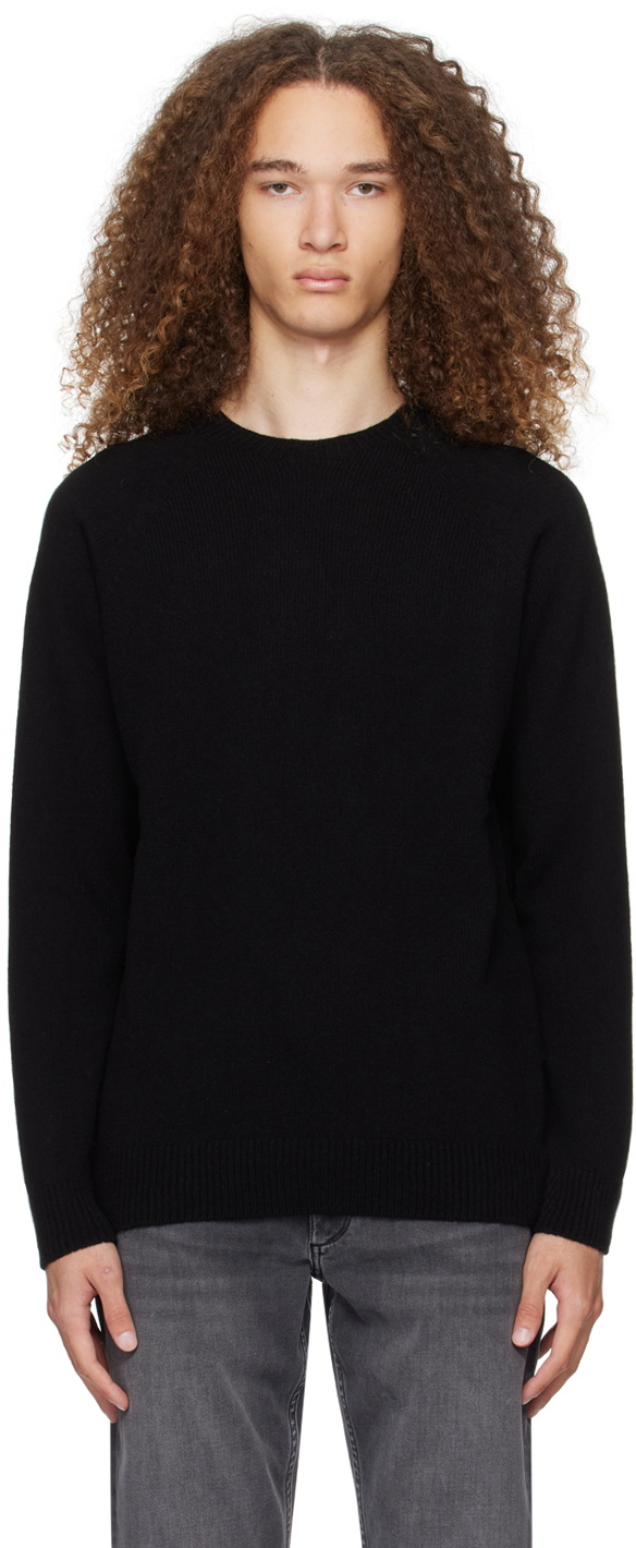 Sunspel Black Raglan Sweater Sunspel