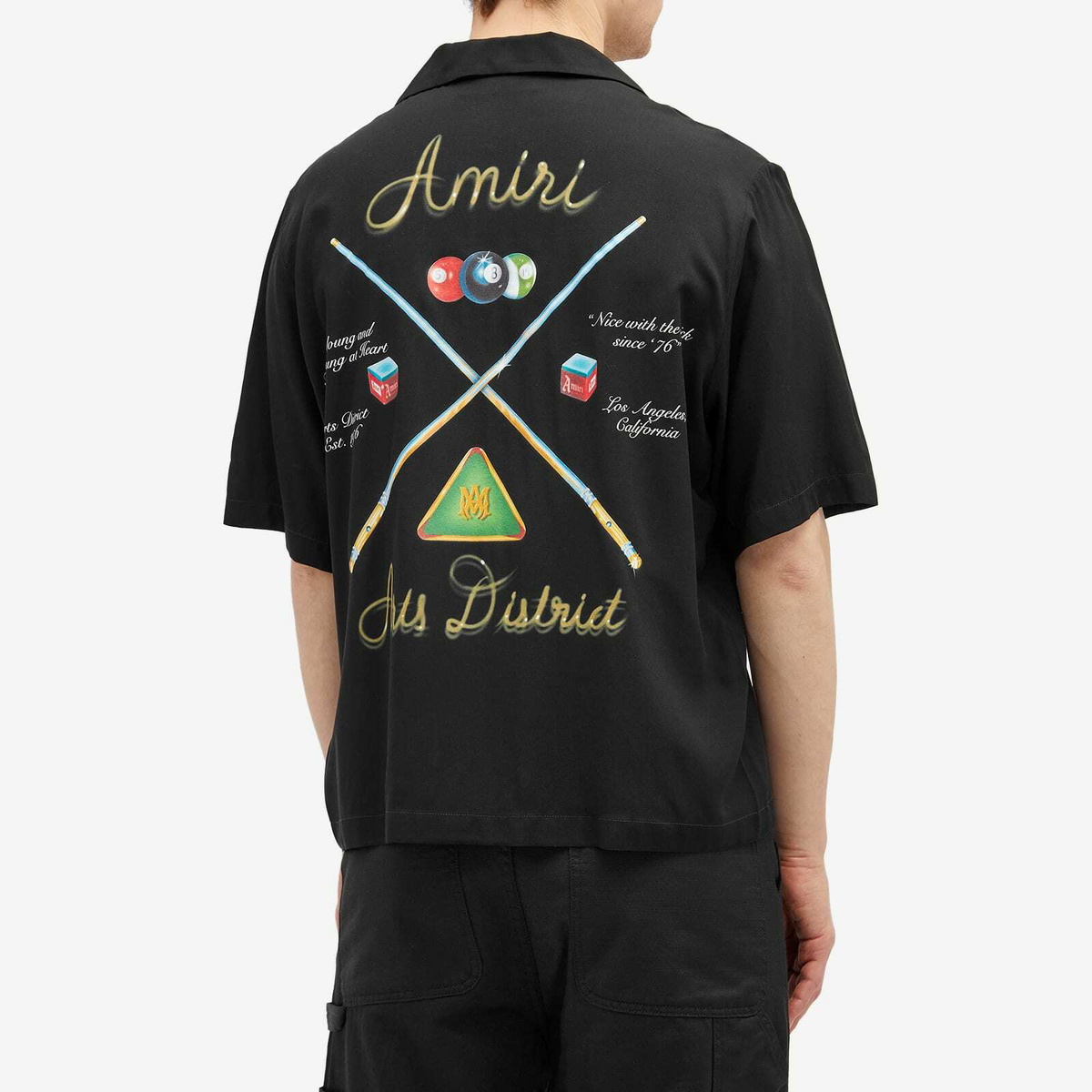 AMIRI Men's Pool Cue Bowling Shirt in Black Amiri