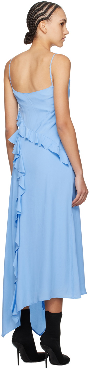 MSGM Blue Ruffle Maxi Dress MSGM