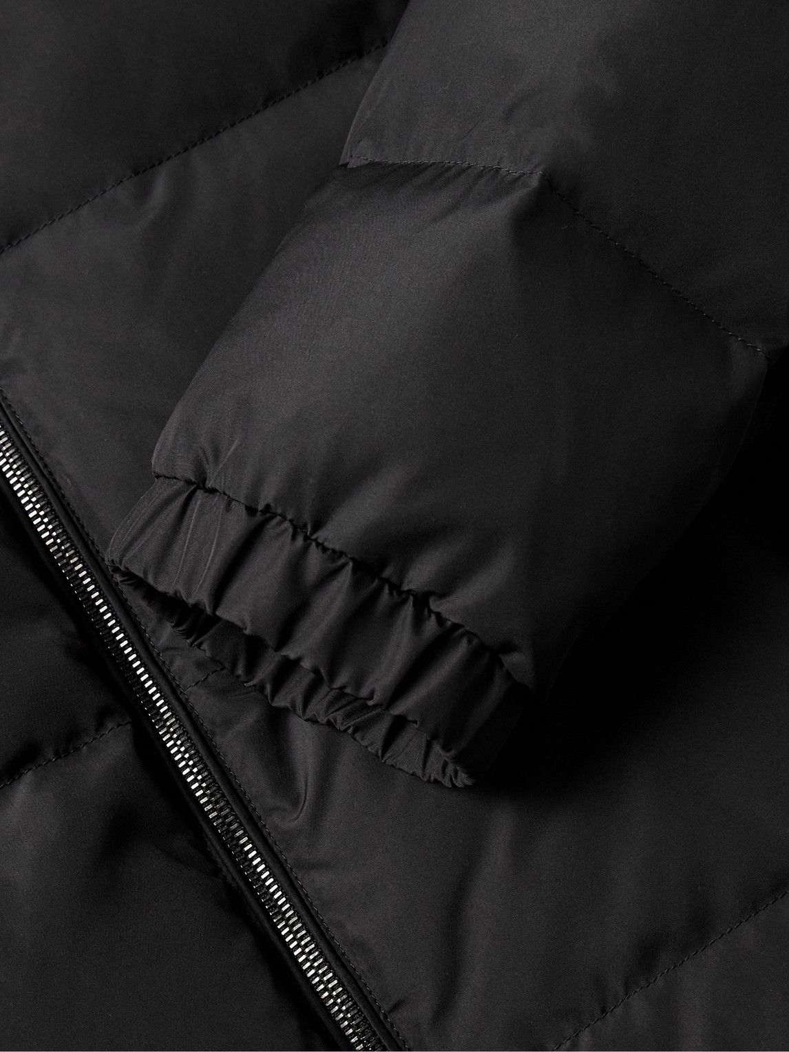 Canali - Leather-Trimmed Padded Quilted Shell Jacket - Blue Canali