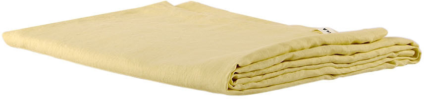 Tekla Yellow French Linen Flat Sheet Tekla Fabrics