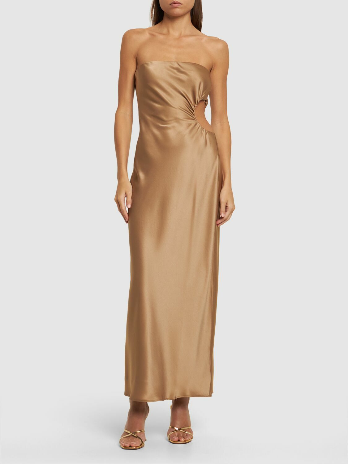 REFORMATION - Nevaeh Satin Midi Dress W/ Cutout Reformation
