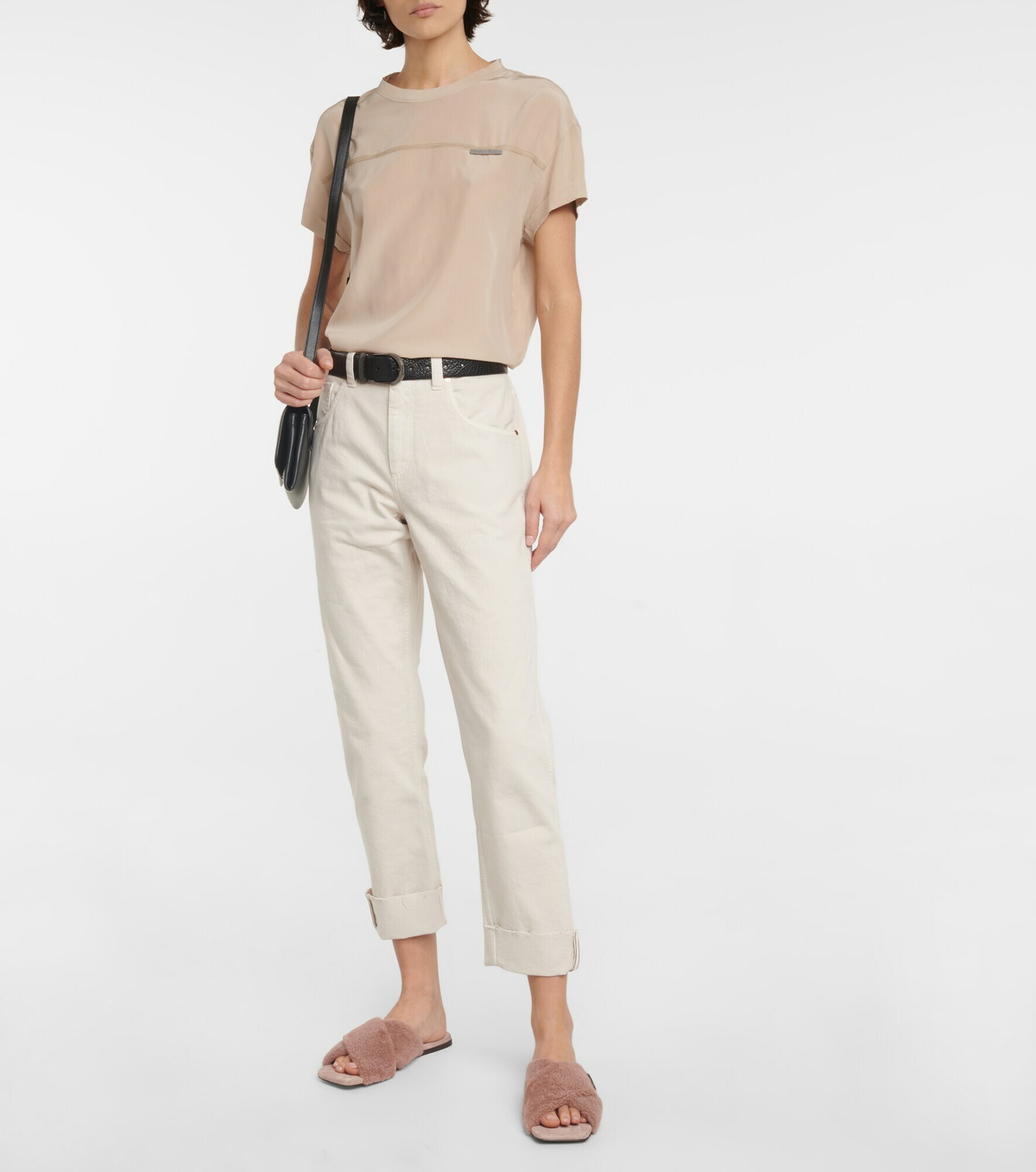 Brunello Cucinelli - Embellished shearling slides Brunello Cucinelli