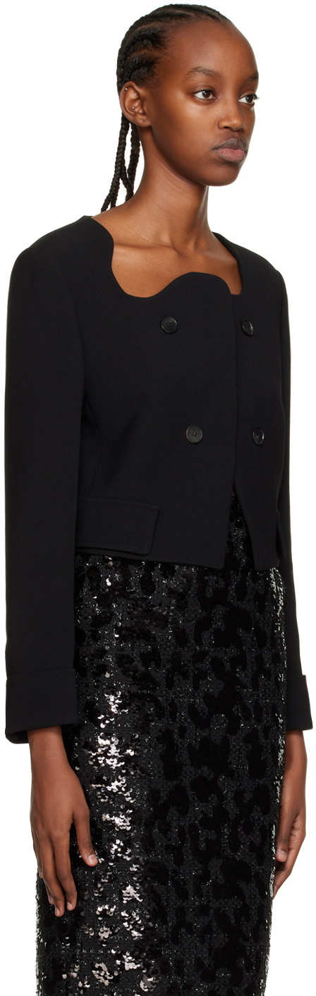 Recto Black Cropped Blazer Recto