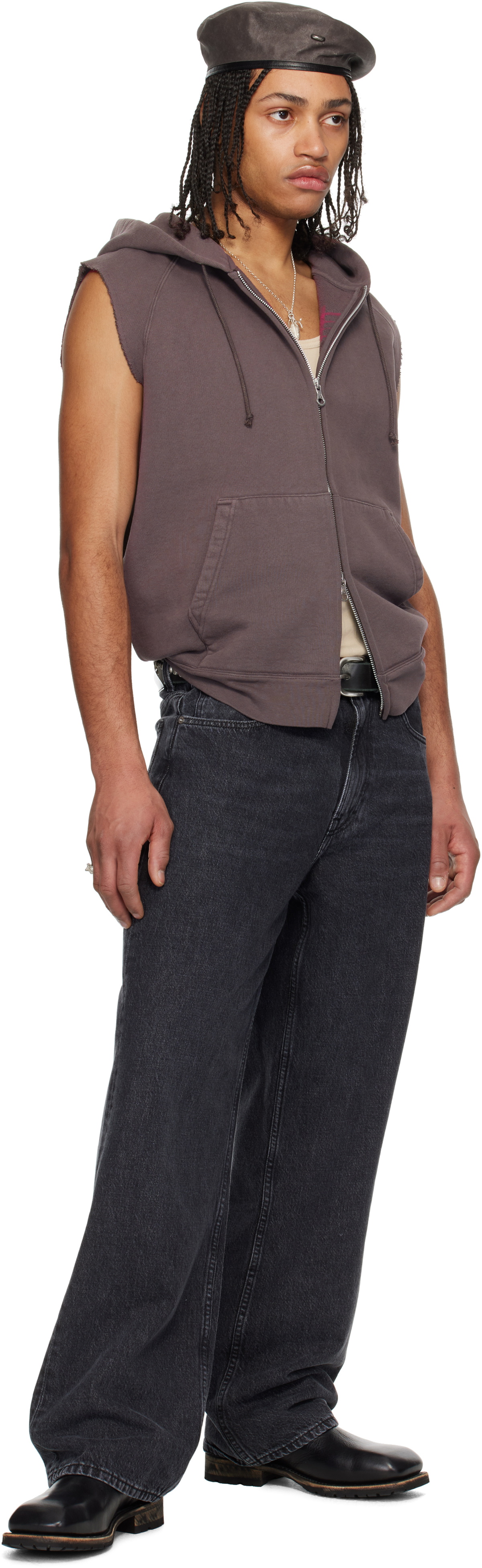 OUR LEGACY Brown Motor Vest Hoodie Our Legacy