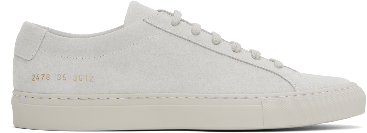 Common Projects Beige Achilles Tonal Suede Sneakers Common Projects