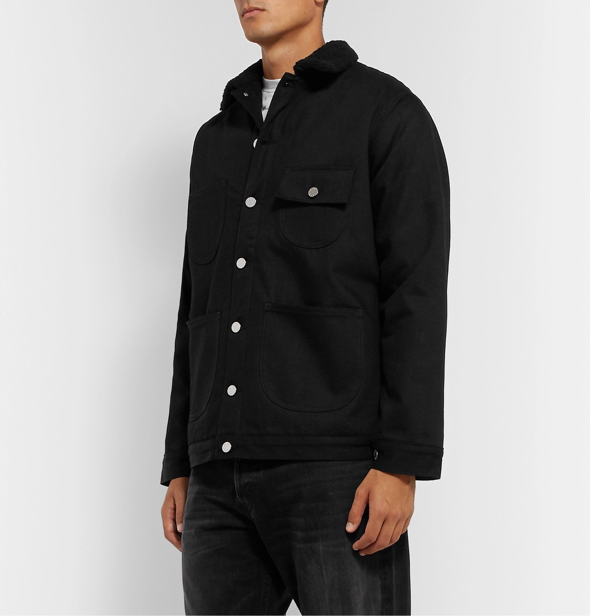 BILLY - Fleece-Lined Denim Jacket - Black Billy