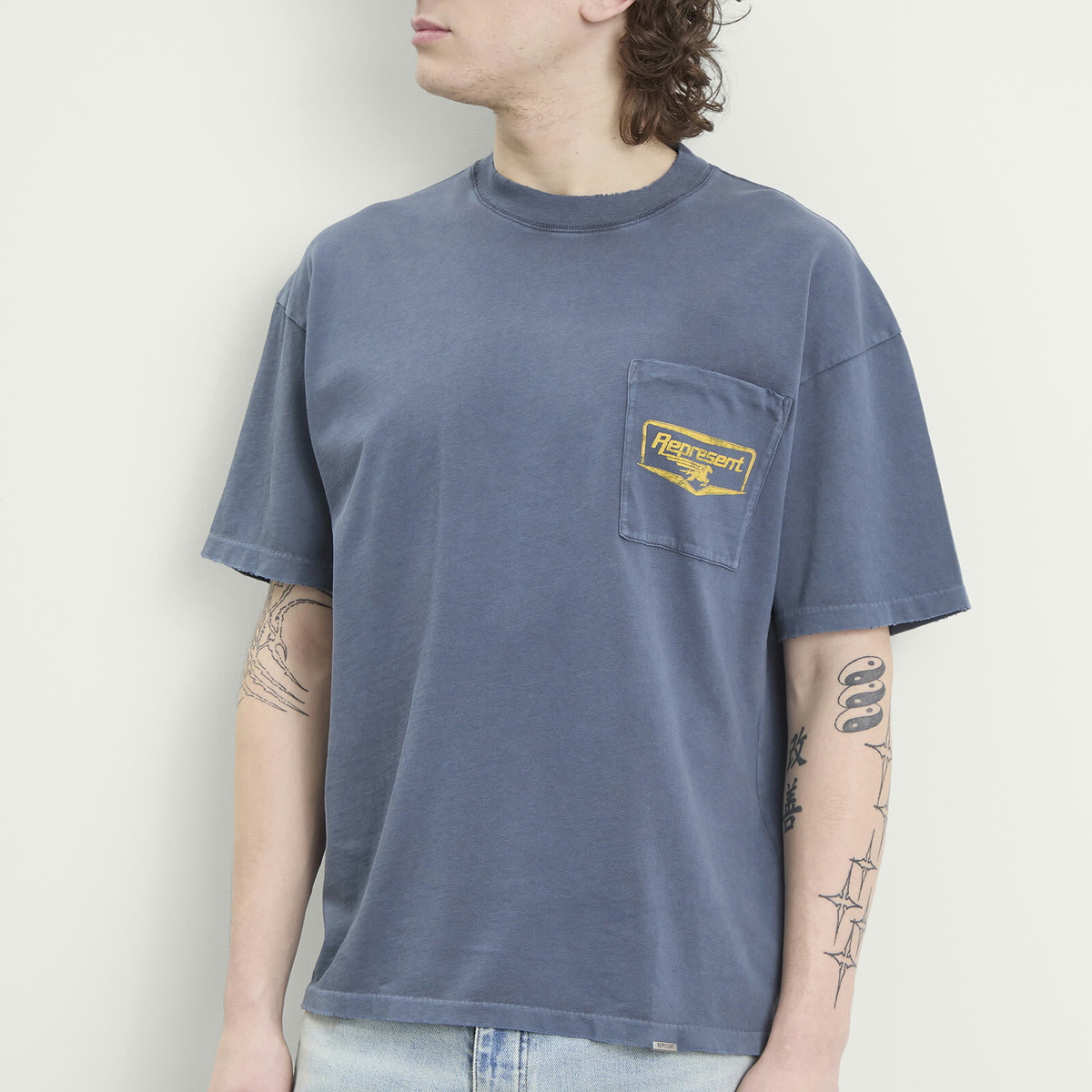 Represent Men's Nothing Faster T-Shirt in Indigo Represent