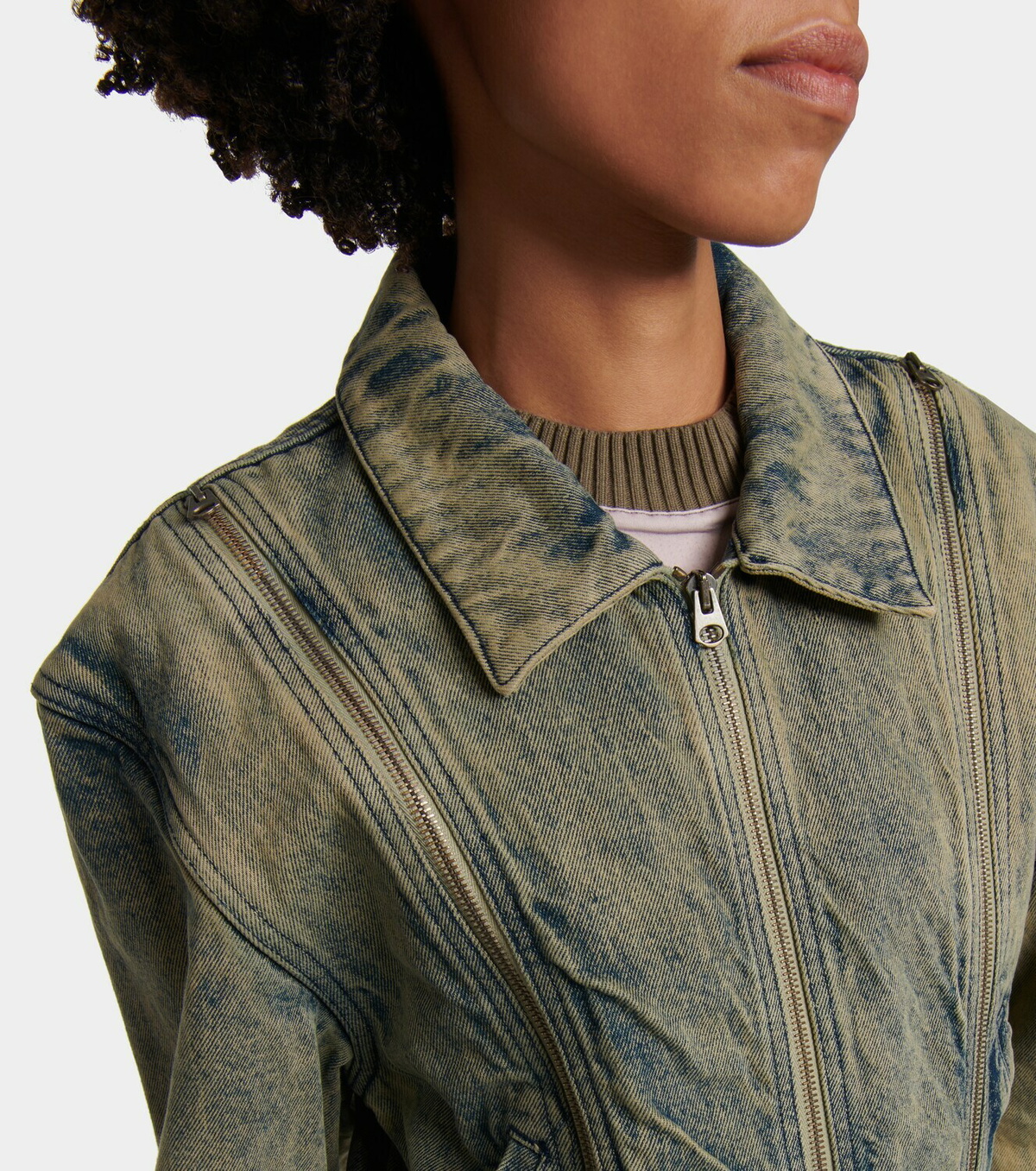 Y/Project - Tudor zipper-trimmed denim jacket Y/Project