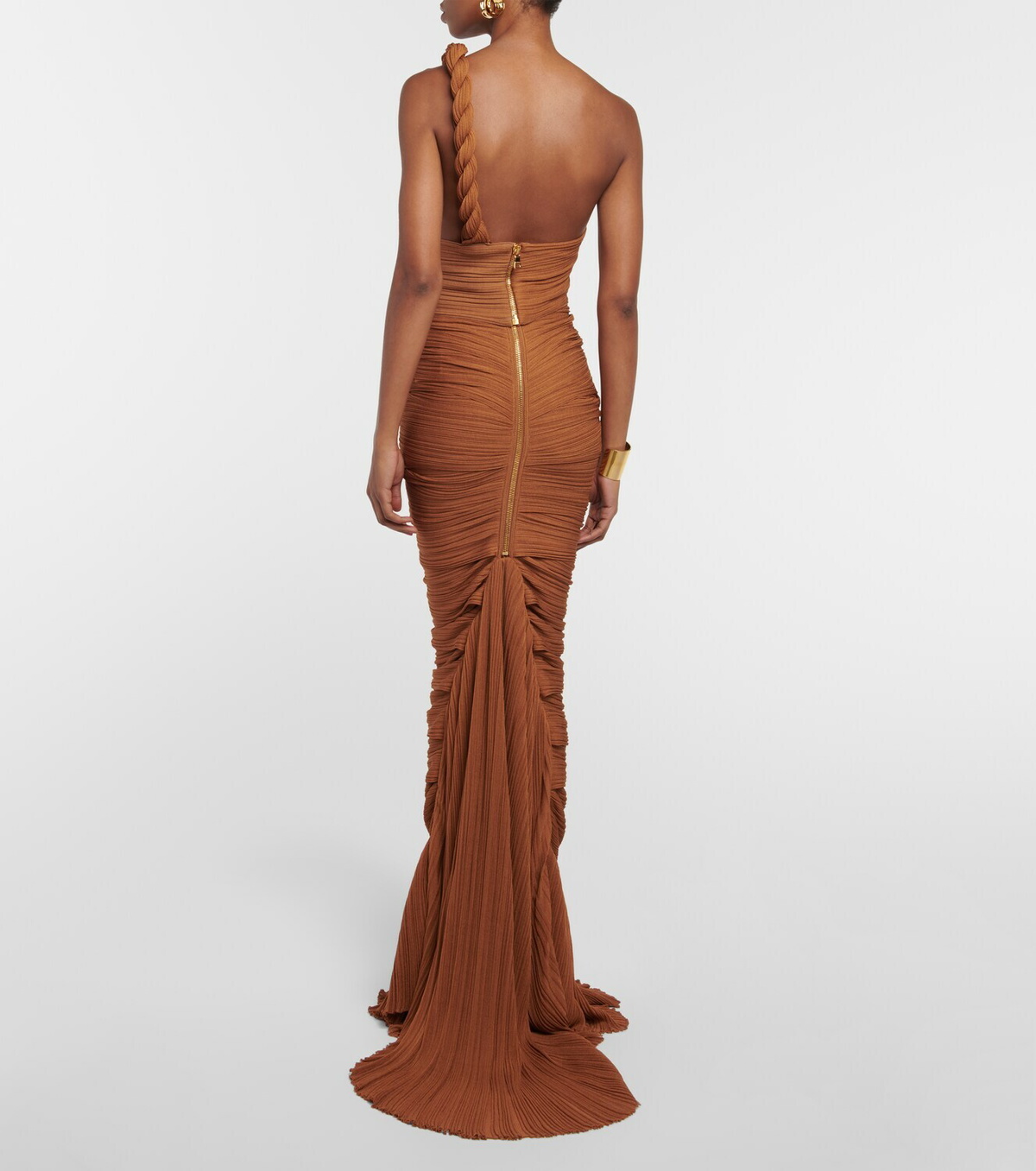 Balmain - Twisted one-shoulder cutout top Balmain