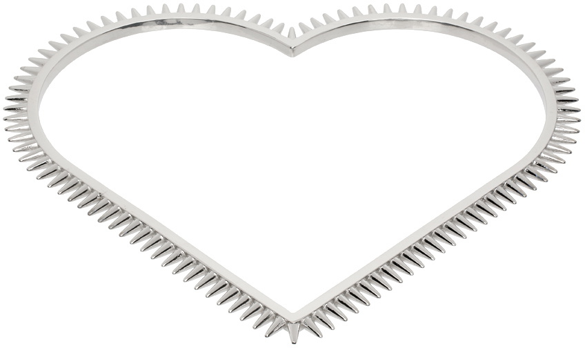 We11done Silver Spike Heart Arm Cuff We11done