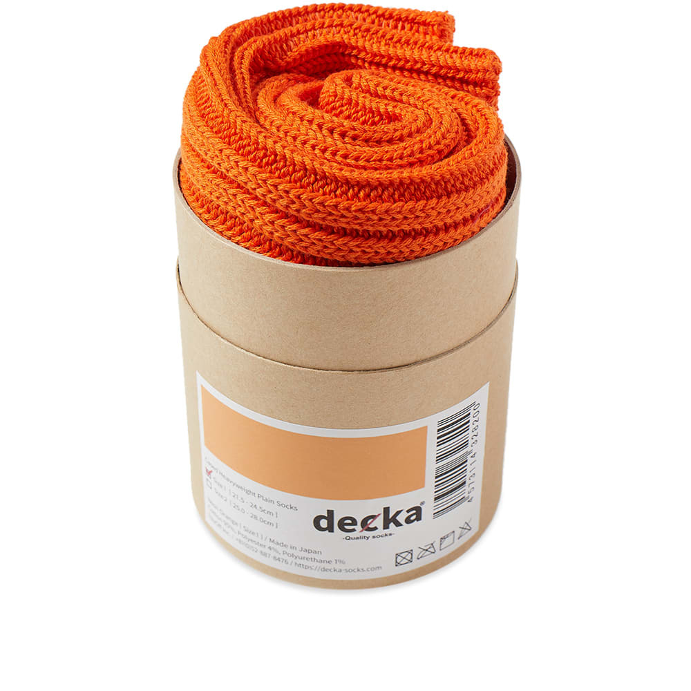 decka Heavyweight Plain Sock in Neon Orange decka