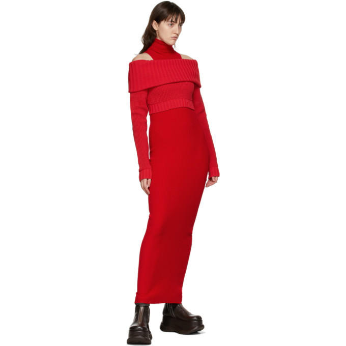 Sunnei Red Rib Knit Tank Dress Sunnei