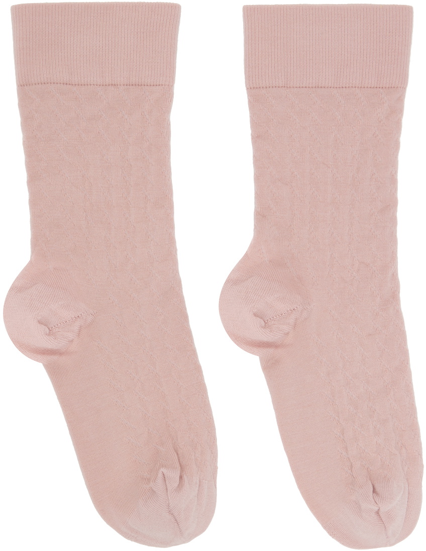 Wolford Pink Jacquard Socks Wolford