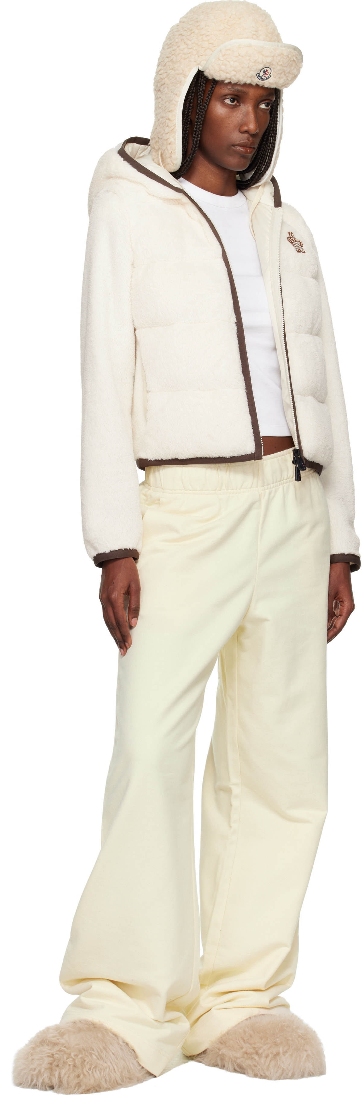 Moncler Grenoble Off-White Padded Polartec Zip-Up Down Jacket Moncler ...