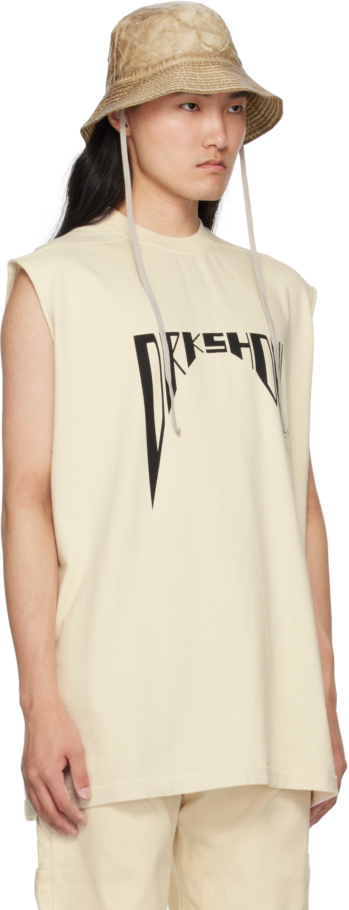 Rick Owens DRKSHDW Beige 'Hollywood' Gilligan Bucket Hat Rick Owens Drkshdw