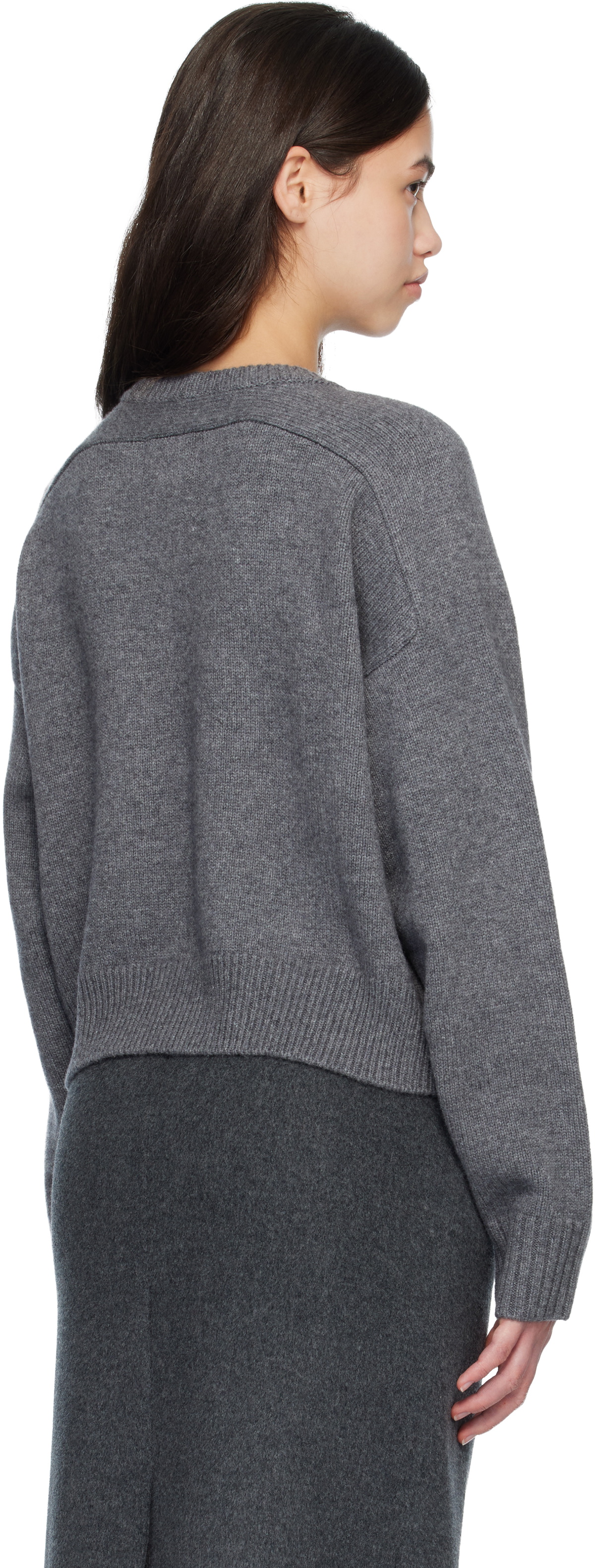 Loulou de Saison Gray BRUZZI LDS Cropped Sweater Loulou Studio