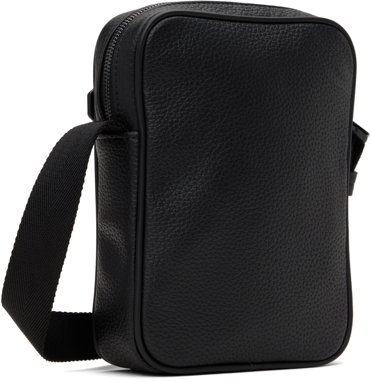 Hugo Black Grained Faux-Leather Reporter Bag Hugo Boss
