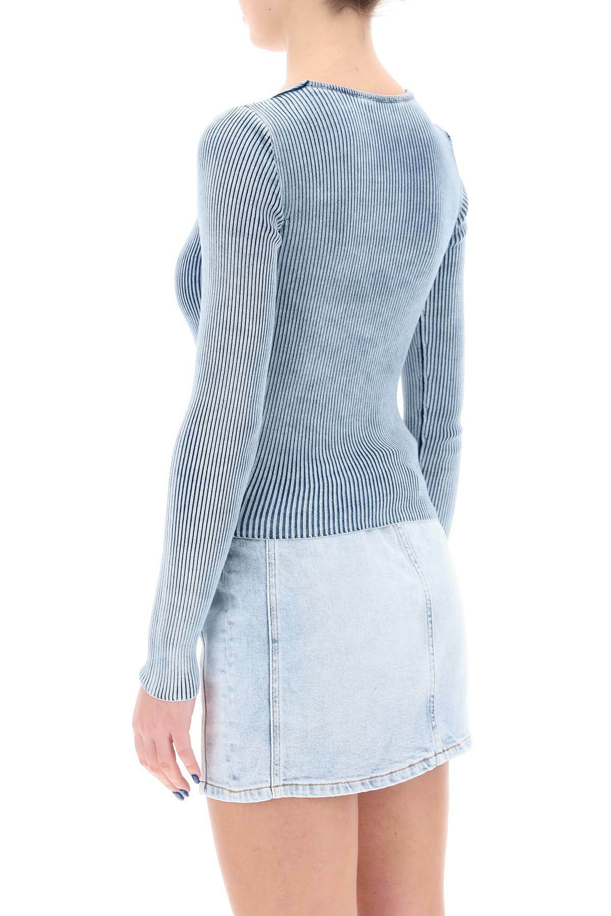 DIESEL m-teri ribbed sweater with logo plaque Light blue Diesel