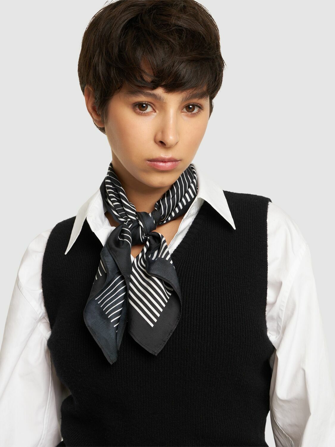 ANINE BING - Evelyn Monogram Silk Scarf ANINE BING