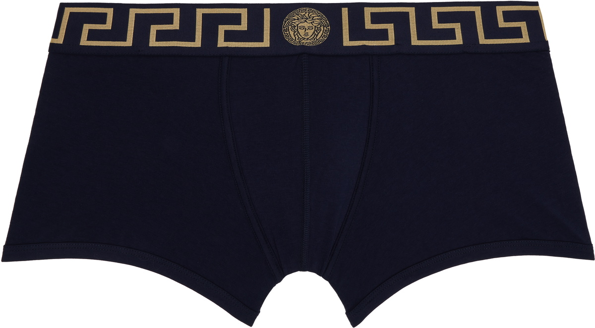 Versace Underwear Navy Greca Border Boxer Briefs Versace Underwear