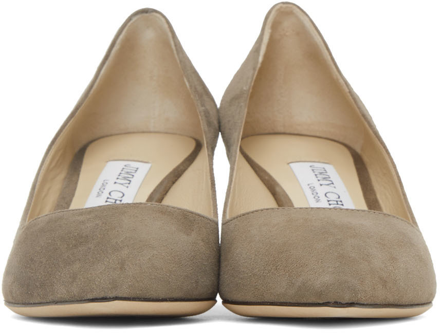 Jimmy Choo Taupe Suede Romy 60 Heels Jimmy Choo