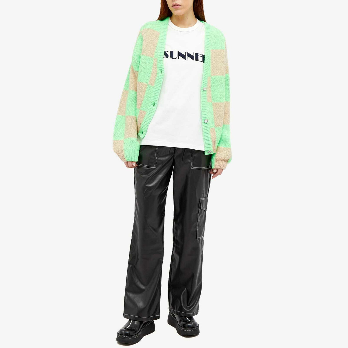 Sunnei Women's Big Logo Embroidered T-Shirt in Off White Sunnei