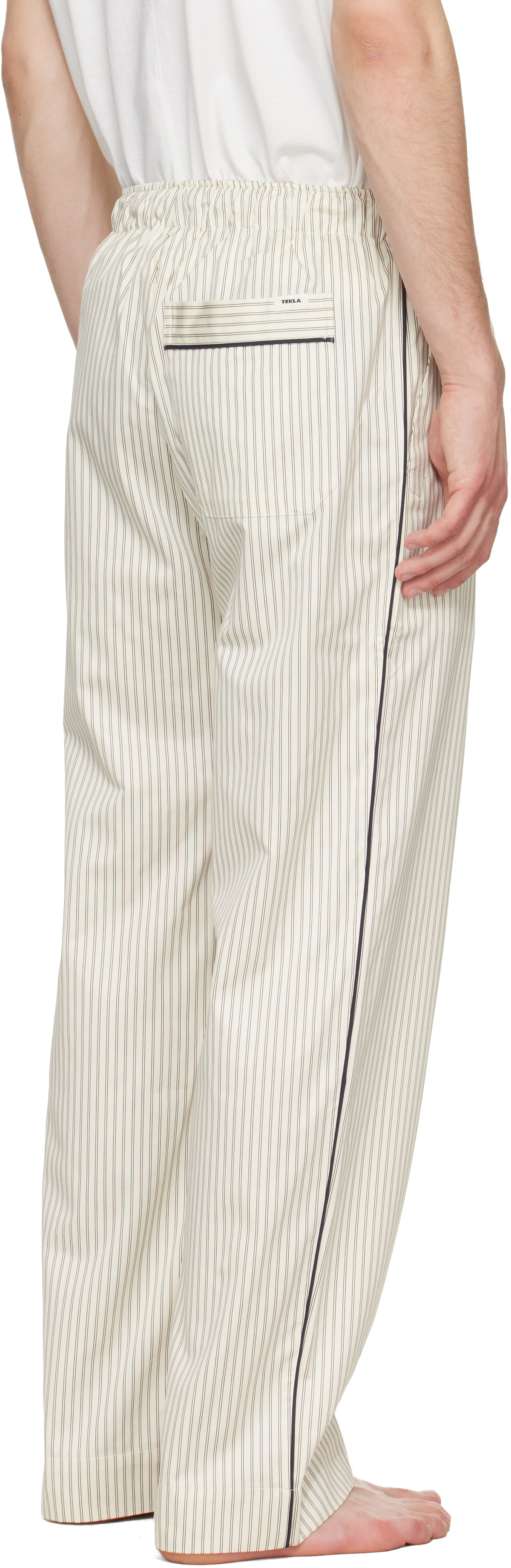 Tekla Beige Sateen Pyjama Pants Tekla Fabrics