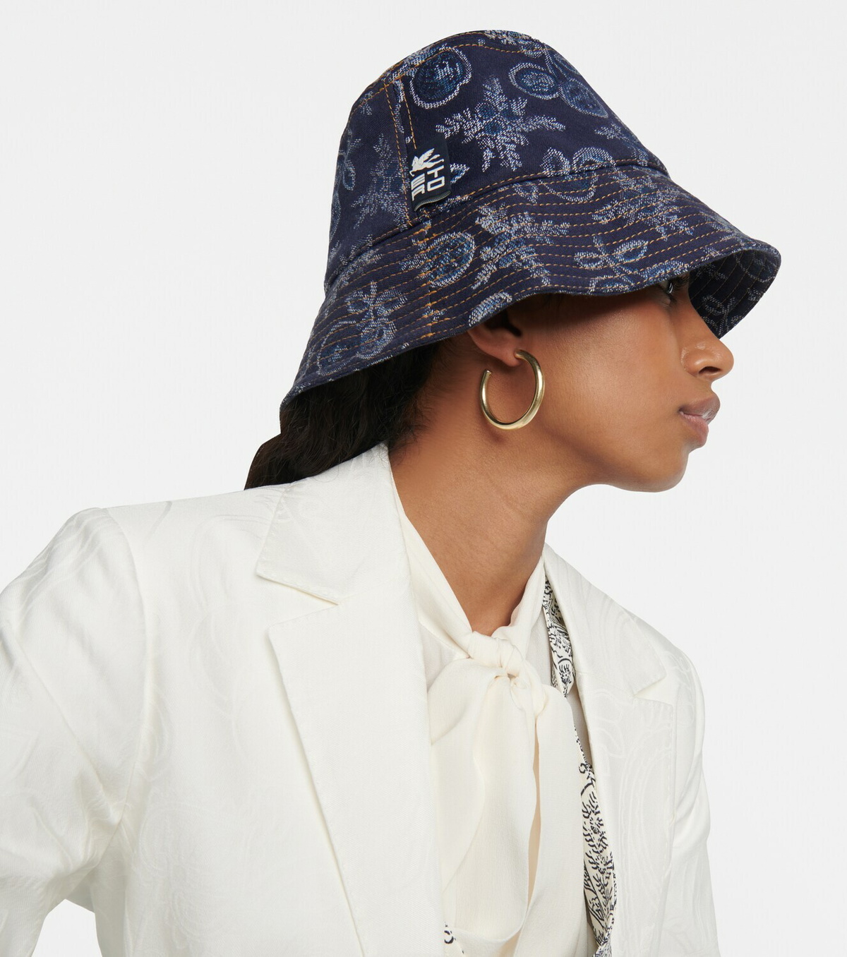 Etro - Printed denim bucket hat Etro