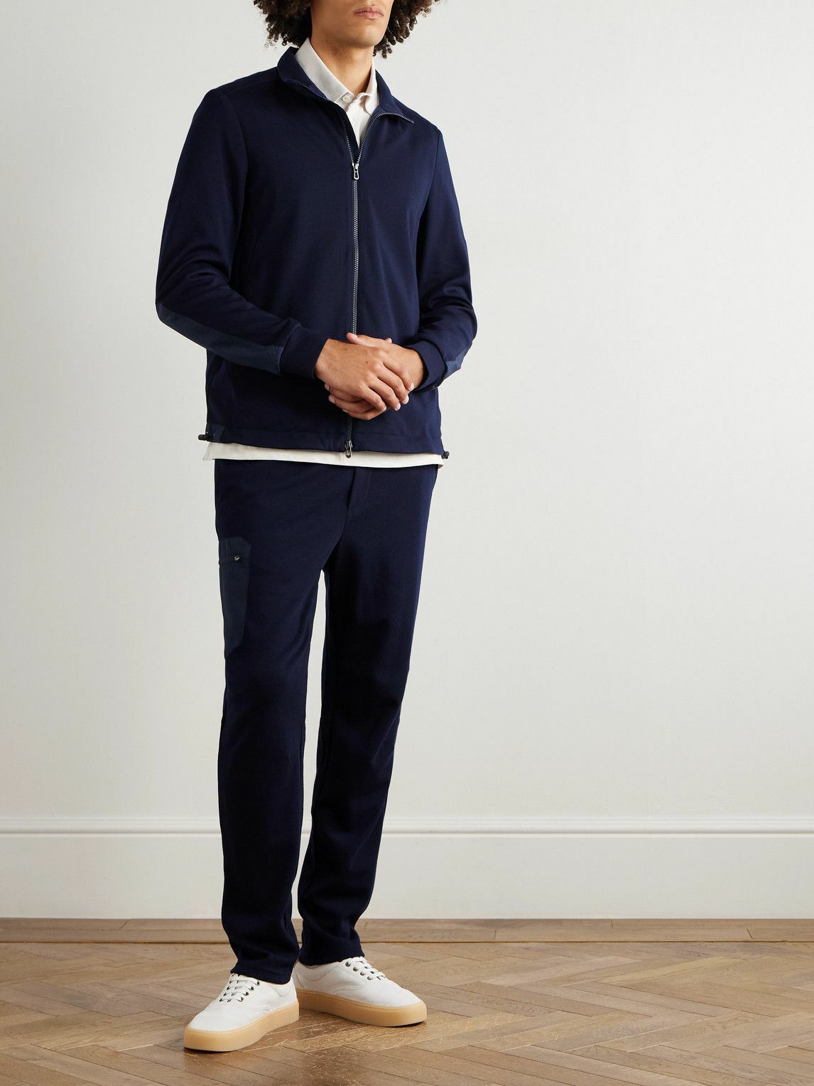 SEASE - Straight-Leg Shell-Trimmed Wool-Blend Drawstring Trousers ...
