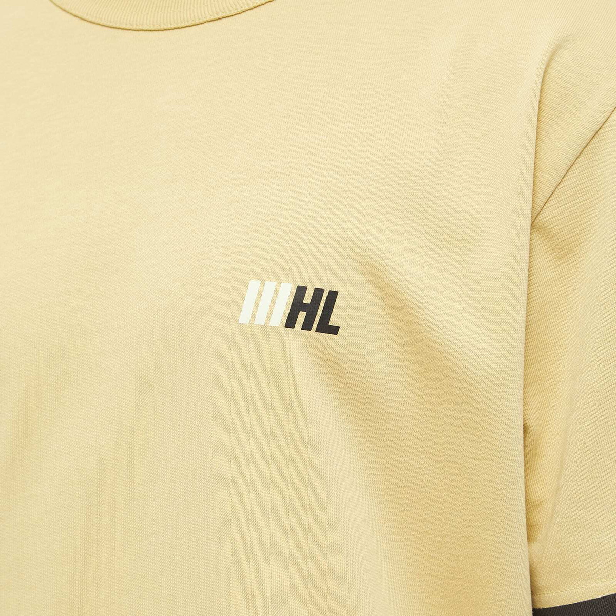 Helmut Lang Men's Slant Logo T-Shirt in Uniform Khaki Helmut Lang