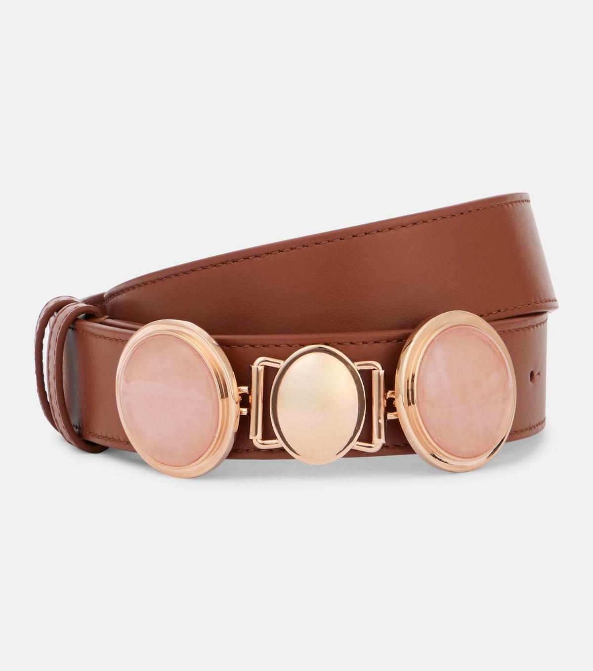 Gabriela Hearst Grange Rose Quartz leather belt Gabriela Hearst