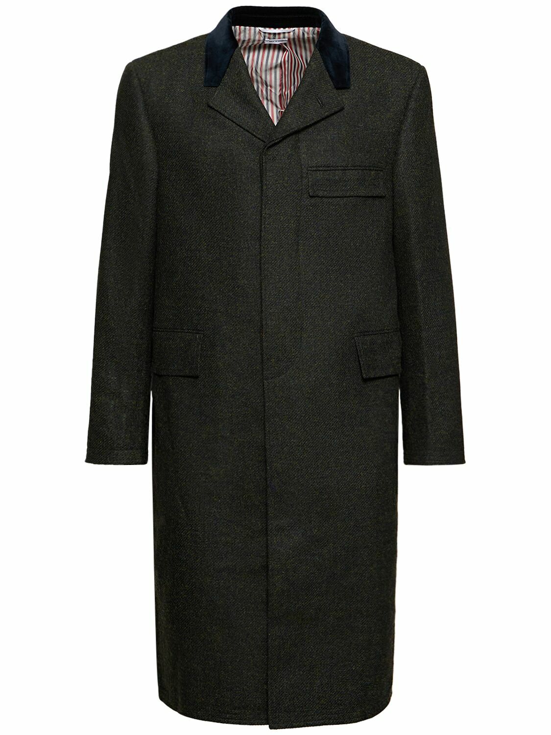 THOM BROWNE - Chesterfield Single Breasted Wool Coat Thom Browne