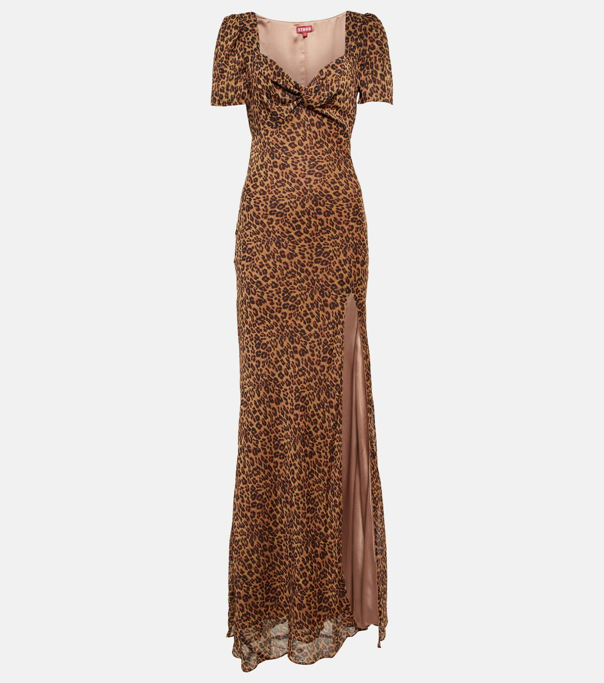 Staud - Lea leopard-print chiffon maxi dress Staud