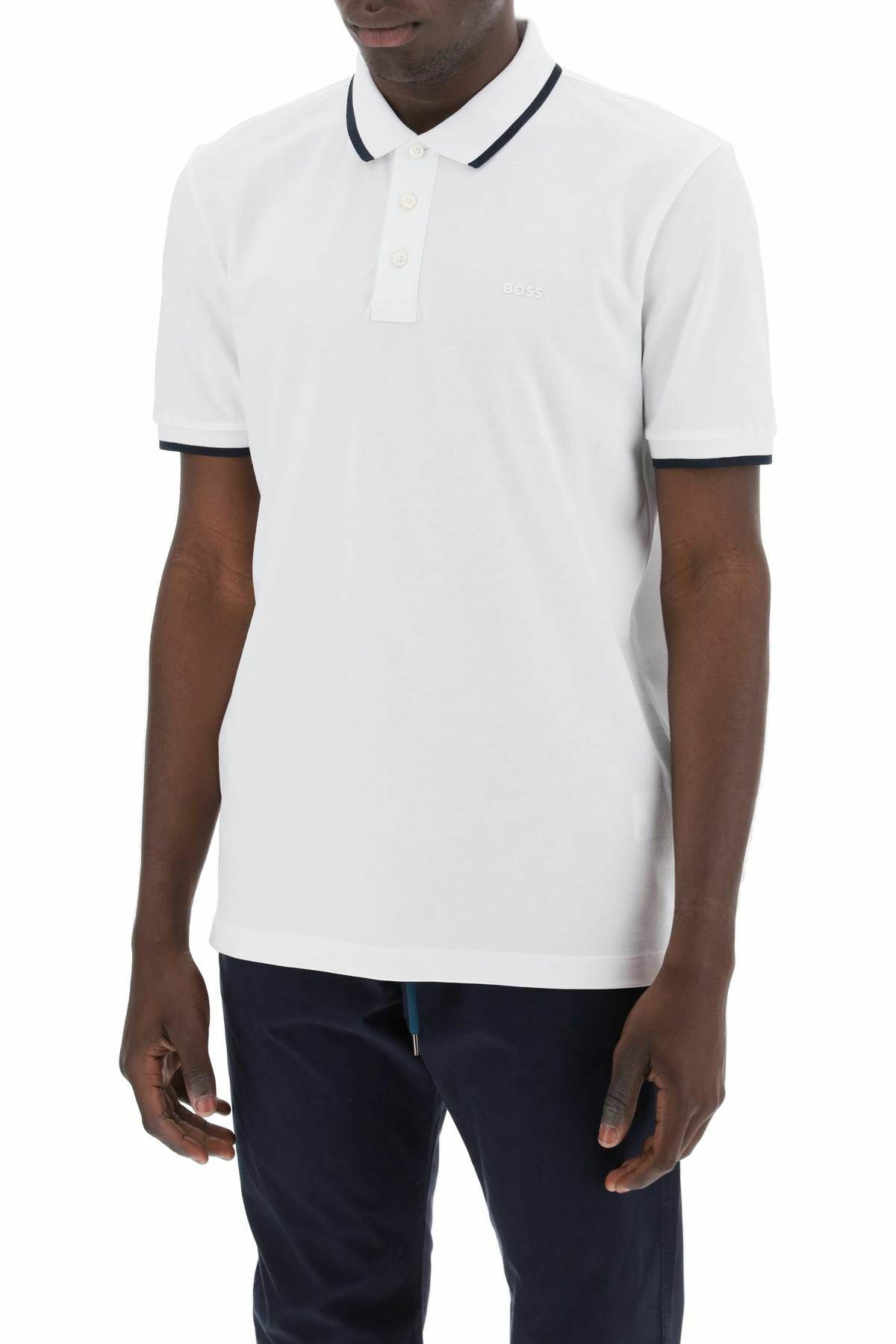 BOSS polo shirt with contrasting edges White BOSS
