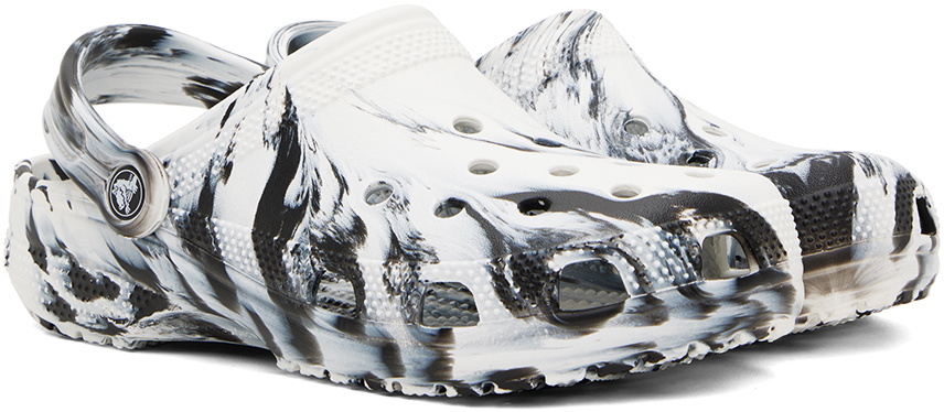 Crocs White Classic Marbled Clogs Crocs
