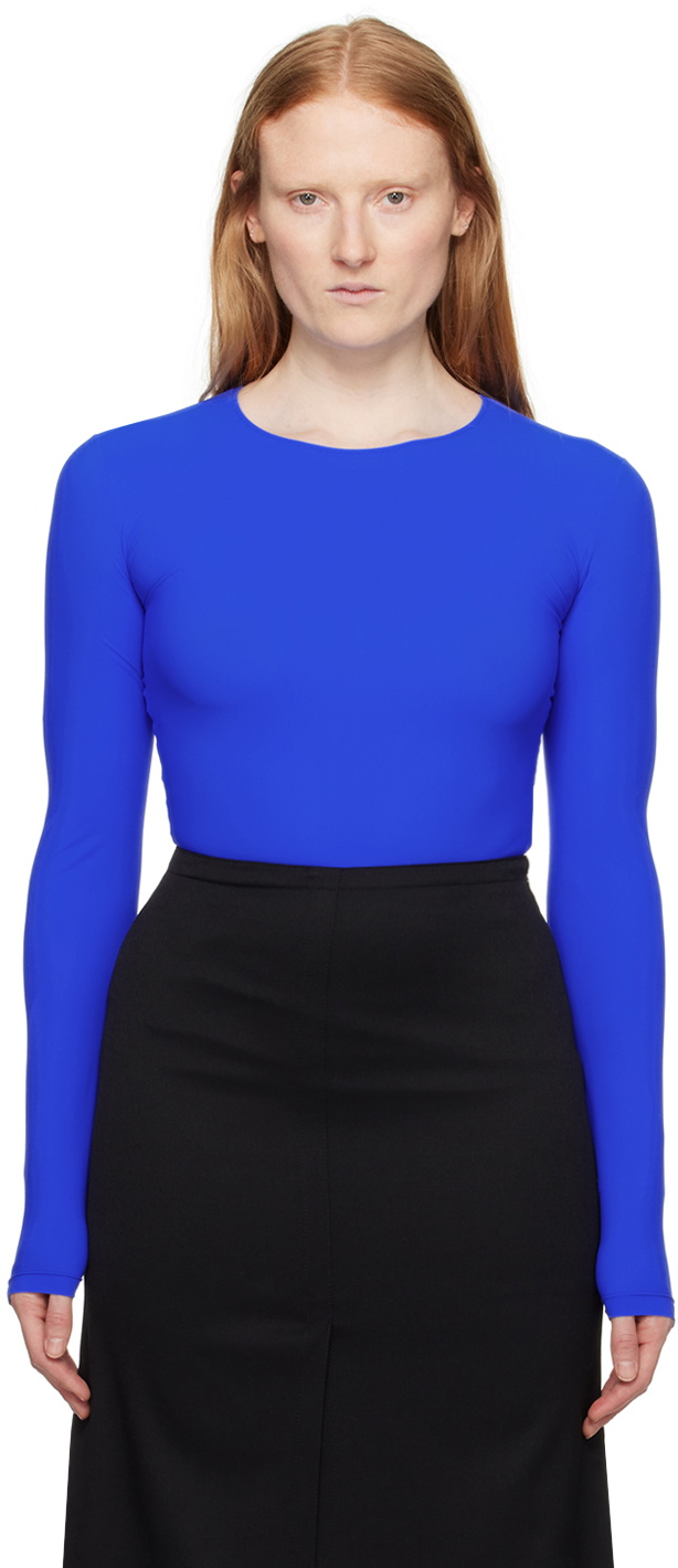 MM6 Maison Margiela Blue Crewneck Bodysuit MM6 Maison Margiela